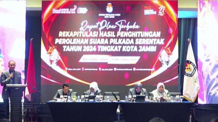 KPU Kota Jambi Gelar Pleno Rekapitulasi Suara Pilkada 2024, Penetapan Wali Kota Terpilih ...